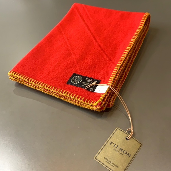 Filson | Accessories | Cc Filson Cascade Wool Scarf Red | Poshmark